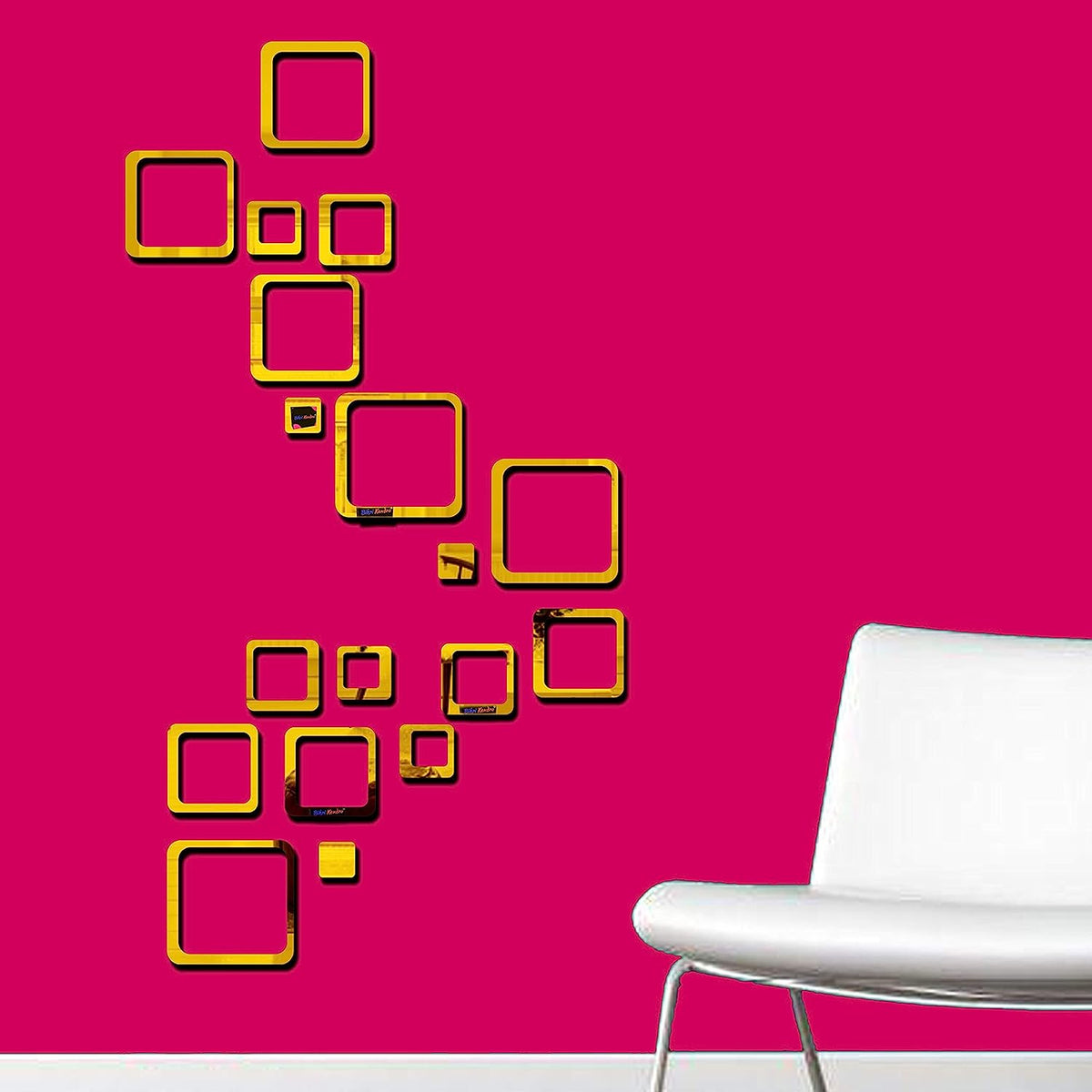 Great collection - Square Golden 5 Set Decorative Mirror Stickers for ...